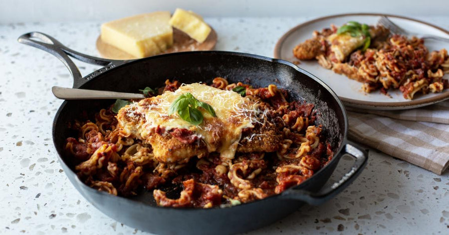 One-Pan Chicken Parmesan Pasta | Lodge Cast Iron