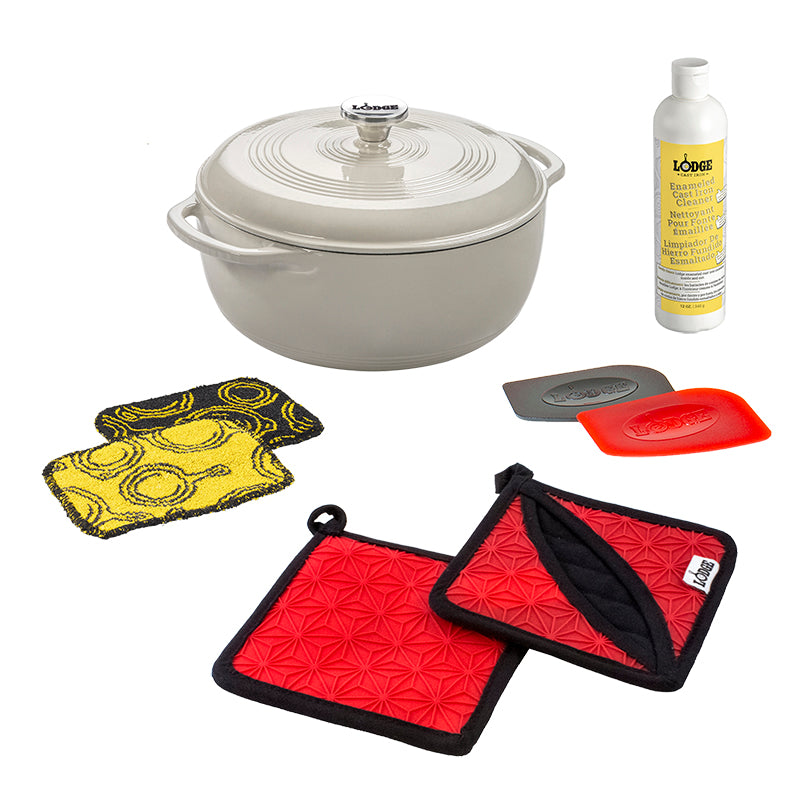 Enamel Dutch Oven Starter Set Enameled Cast Iron Kit Lodge Cast Iron Enamel Dutch Oven Starter Set Enameled Cast Iron Kit Lodge Cast Iron