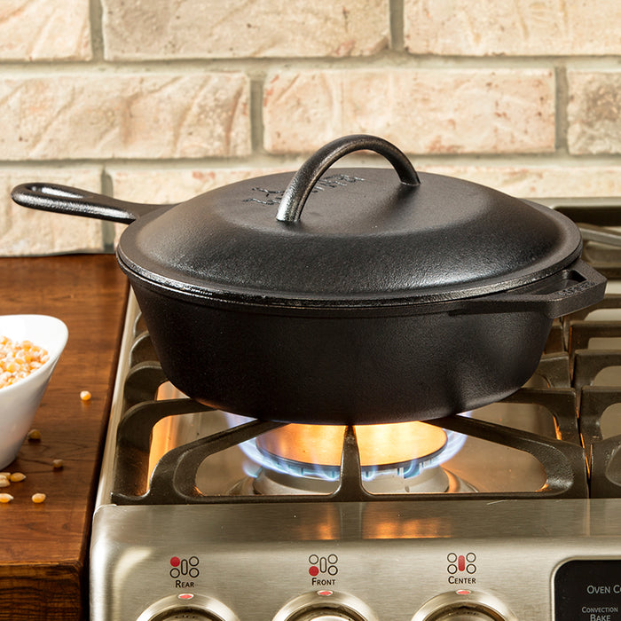 Cast Iron Covered Deep Skillet | Shop Online | Lodge Cast Iron