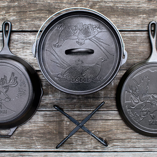 5-Piece Cast Iron Cookware Set | Wildlife Series | Lodge Cast Iron